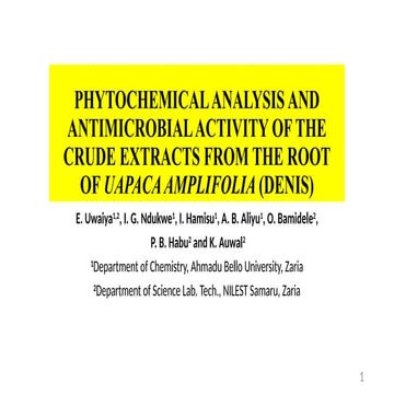 2018 CSN PHYTOCHEMICAL ANALYSIS AND ANTIMICROBIAL ACTIVITY OF THE CRUDE ...