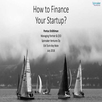 EIA2018Italy - Pontus Strahlman - How To Finance Your Startup? | PPT