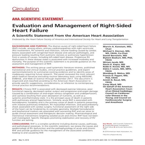 2018 evaluation and management of right sided heart failure | PDF ...