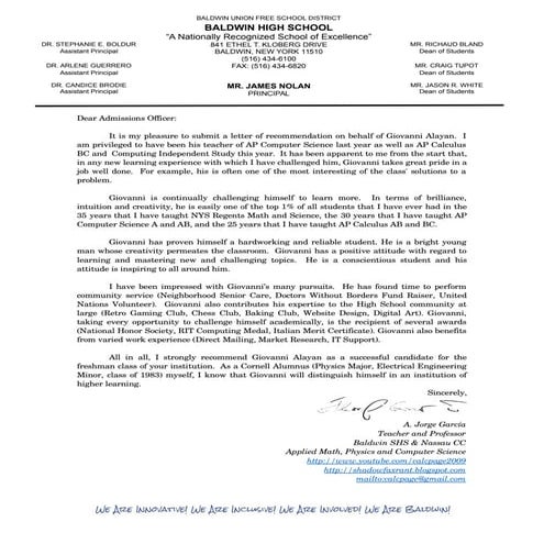 2018 Sample College Recommendation Letter | PDF