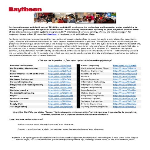 Raytheon IIS Jobs - December 2018 | PDF