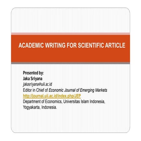ACADEMIC WRITING FOR SCIENTIFIC ARTICLE | PDF