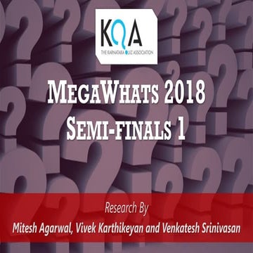 2018 KQA MegaWhats Semi-Finals 1 | PDF