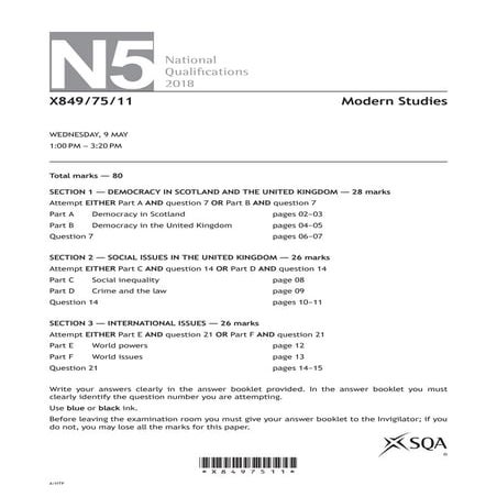 National 5 Modern Studies exam 2018 | PDF