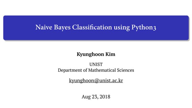 Naive Bayes Classification Using Python3 Pdf Technology And Computing