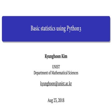 Basic statistics using Python3 | PDF