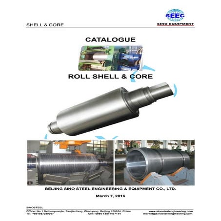 Roll shell, roll core, Aluminum casting & rolling machine | PDF