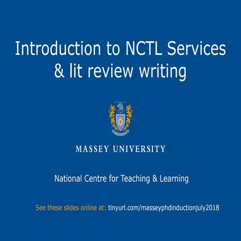 Massey University PhD Induction July 2018 NCTL Session | PPT