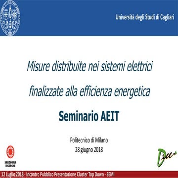 Misure distribuite nei sistemi elettrici finalizzate alla efficienza ...