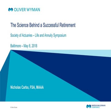 2018 SOA LAS - The science behind a successful retirement | PDF