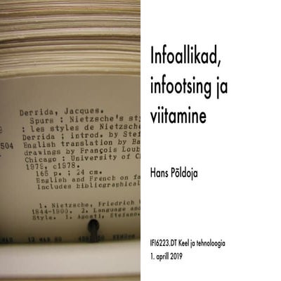 Infoallikad, infootsing ja viitamine | PPT