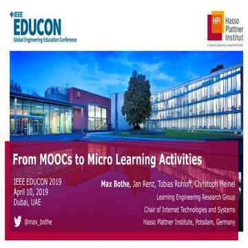 From MOOCs to Micro Learning | PPTX | Web Development | Internet