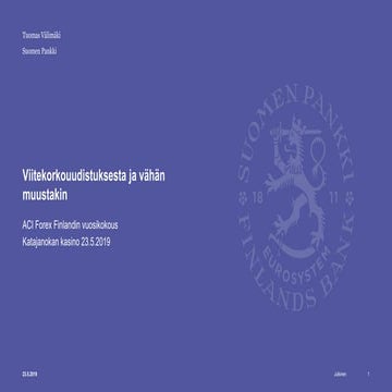 Johtokunnan jäsen Tuomas Välimäki: Viitekorkouudistuksesta ja vähän ...