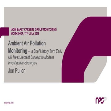 Ambient Air Pollution Monitoring - A brief history from early UK ...
