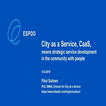 City as a Service, CaaS, development | PPT
