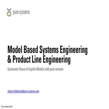 [ Capella Day 2019 ] MBSE & PLE: Systematic Reuse of Capella Models ...