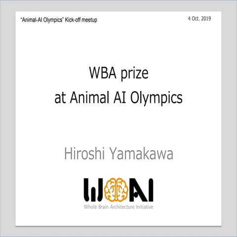 WBA Prize at Animal-AI Olympics | PPT