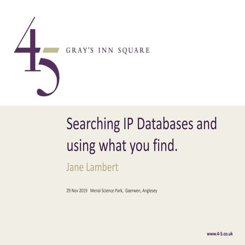 Searching IP Databases and using what you find | PPT