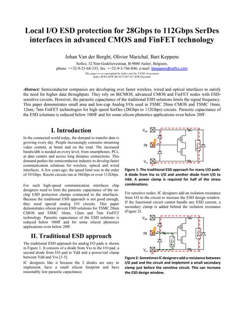 1.2V Analog I/O with full local ESD protection for TSMC 65nm technology | PDF
