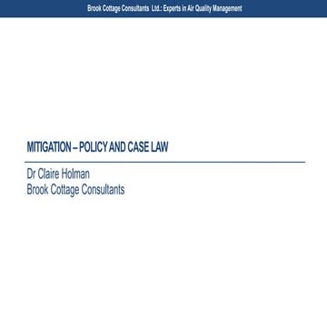 Mitigation - Policy and case law - Dr Claire Holman | PPT