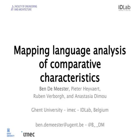 ESWC2019 KGB Workshop - Mapping language analysis of comparative characteristics | PPT