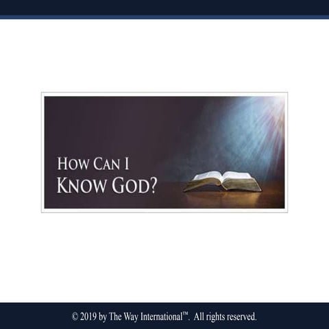 How Can I Know God? | PPTX