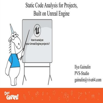 Static Code Analysis For Projects Built On Unreal Engine Ppt 3828