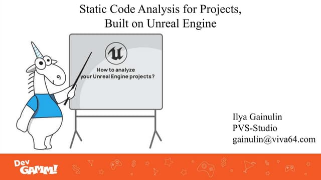 Static Code Analysis For Projects Built On Unreal Engine Ppt 3828