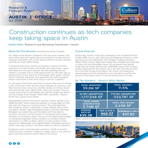 Q3 2019 | Austin Office | Research & Forecast Report | PDF