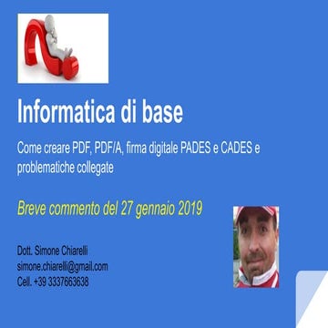 Informatica di base - PDF e PDF/A - 27 gennaio 2019 | PPT