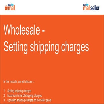 Setting shipping charges | PDF