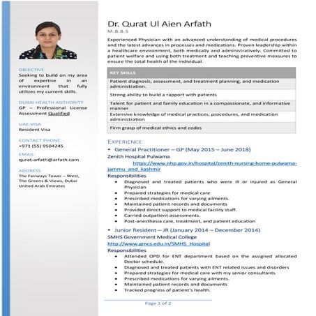 Qurat Ul Aien Arfath Resume | PDF