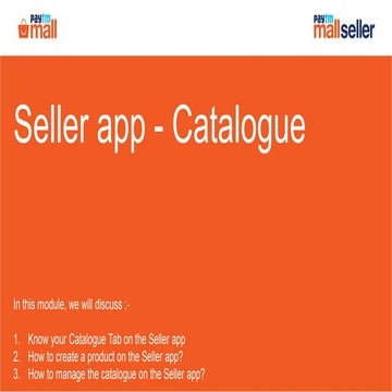Seller app- Cataloguing | PPT