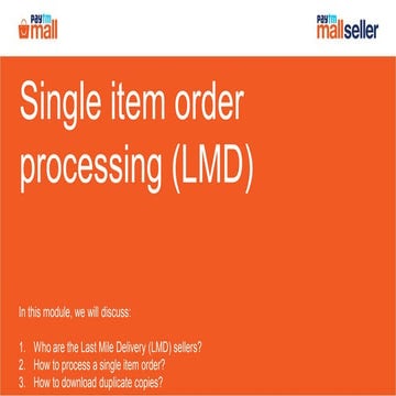 Single item order processing- Multiple AWB shipment | PDF