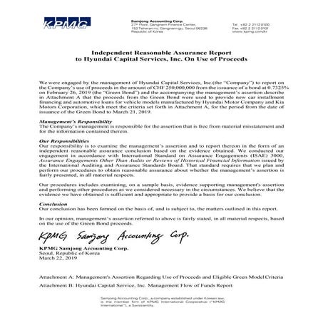 20190322 green bond assurance_report_kpmg | PDF