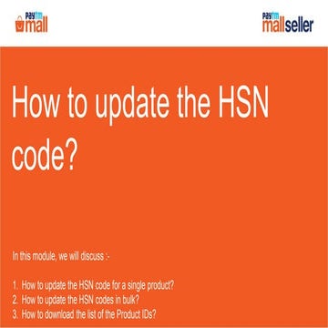 How to update HSN code - Wholesale | PPT