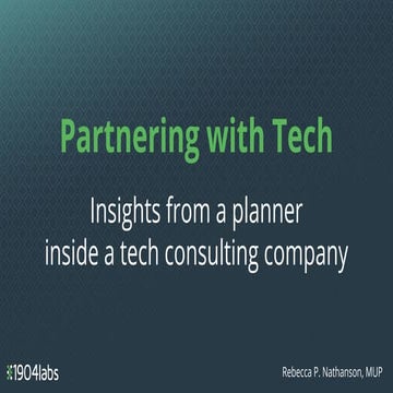 Partnering with Tech: Insights from a Planner inside a Tech Consulting ...