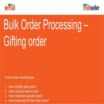 Express bulk order processing | PDF