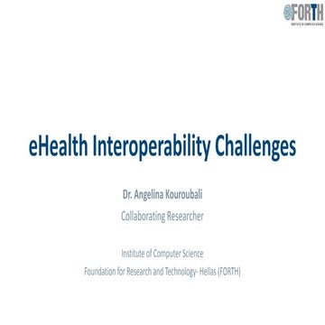 Electronic Health (eHealth) Interoperability Challenges | PPTX ...