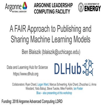A FAIR Approach to Publishing and Sharing Machine Learning Models | PPT