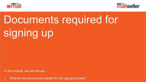 Documents for Signup | PPT