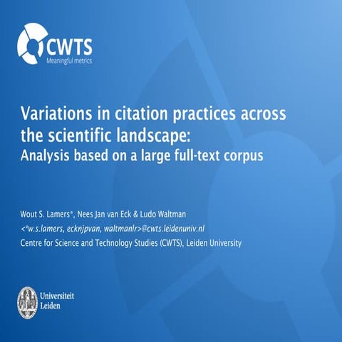 Variations in citation practices across the scientific landscape ...