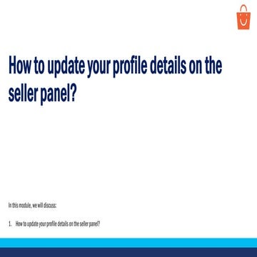 How to update profile details on seller panel | PDF