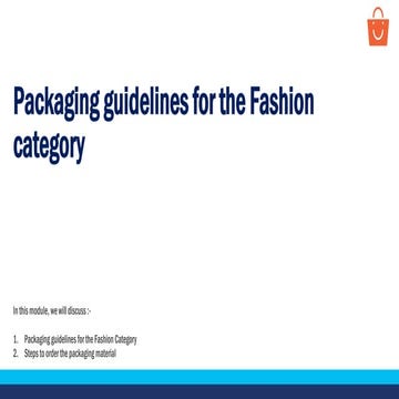 Packaging guidelines for Fashion | PDF