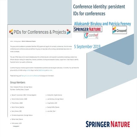 Conference Identity: persistent identifiers for conferences | PPT