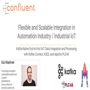 Iiot Industry 40 With Apache Kafka Connect Ksql Apache Plc4x Ppt 