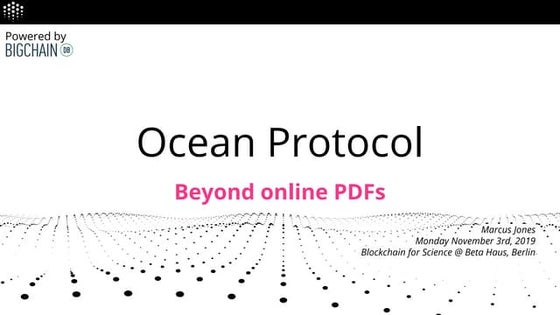 Ocean Protocol - Diffusion 2019 Workshop | PPT