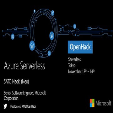 Serverless Openhack Tokyo Azure Serverless English Ppt