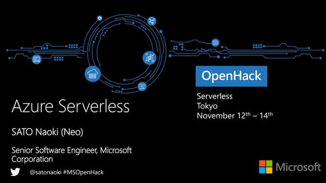 Serverless Openhack Tokyo Azure Serverless English Ppt