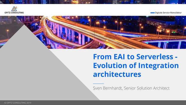 From Eai To Serverless Evolution Of Integration Architectures Ppt